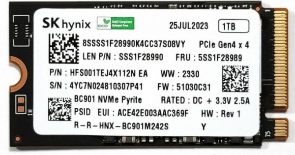 SSD 1TB SK Hynix Laptop, Lenovo, K14 G2 IRU Type 21G0, 21G1, 5SS1F28989 ...