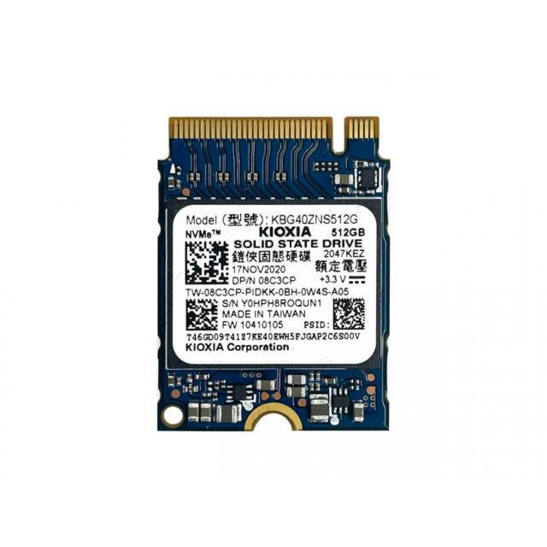 SSD Laptop Toshiba Kioxia, KBG40ZNS512G, 512GB, PCIe Gen3 x4, M.2 ...