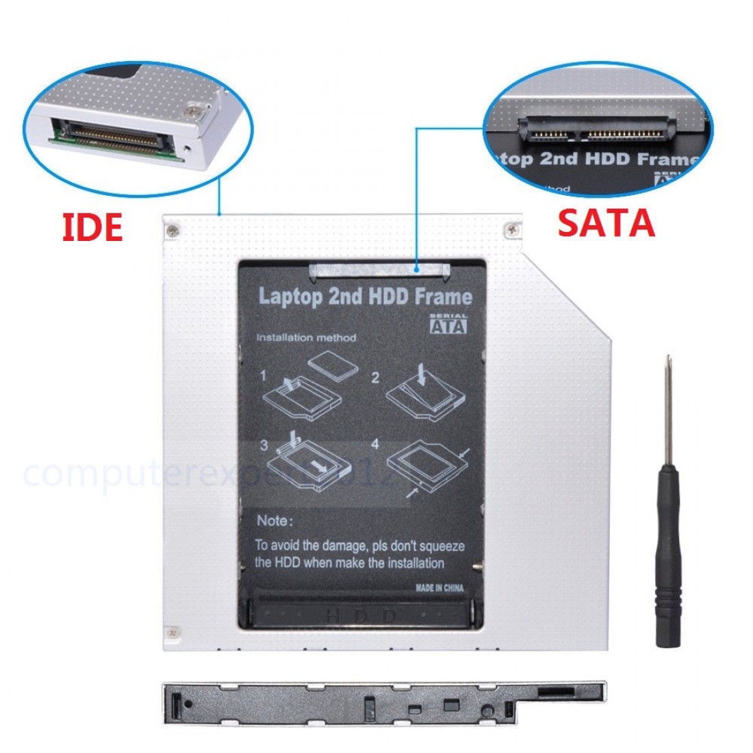 Adaptor CD-ROM pentru al doilea Hard disk SSD Caddy IDE Laptop 12.7mm ...