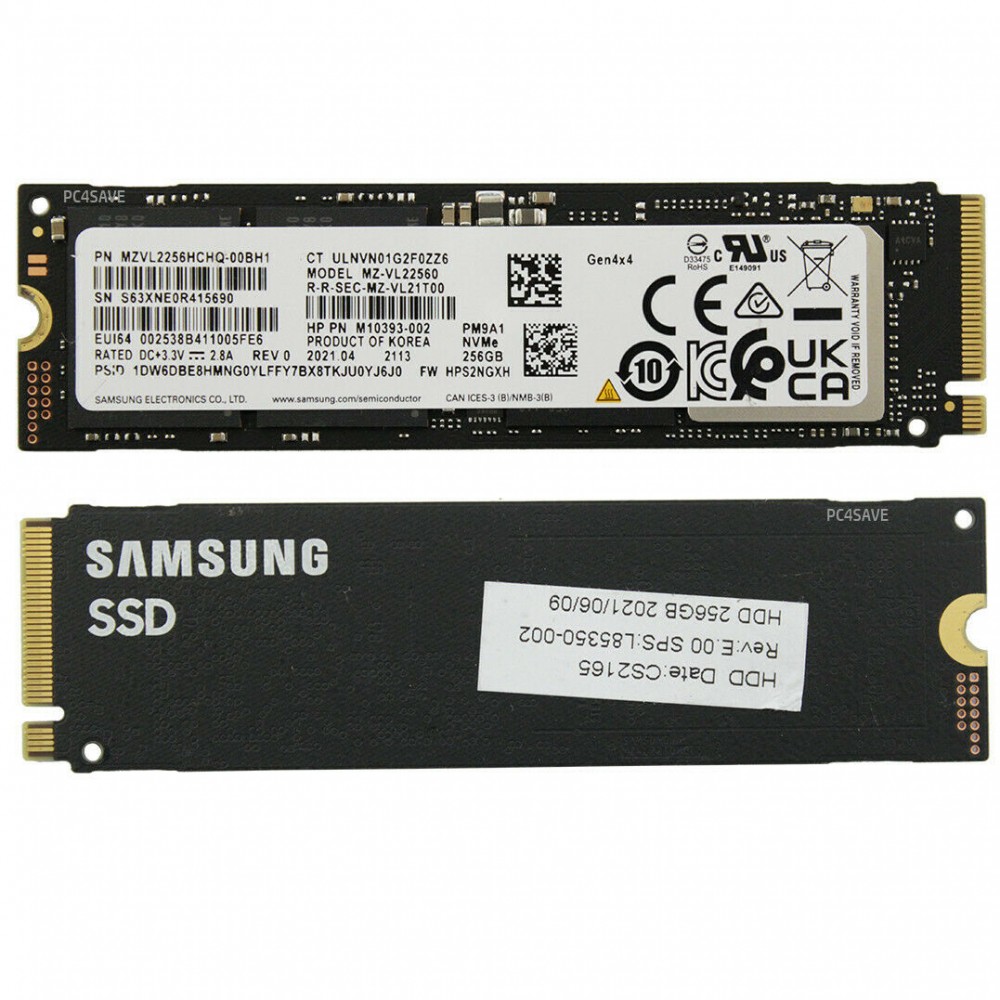 SSD Samsung PM9A1, MZ-VL22560, 256GB ,PCIe Gen4x4, bulk, format NVMe M ...