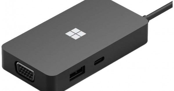 Adaptor multiport Microsoft Travel Hub, USB-C 3.2, Gigabit, HDMI, VGA ...